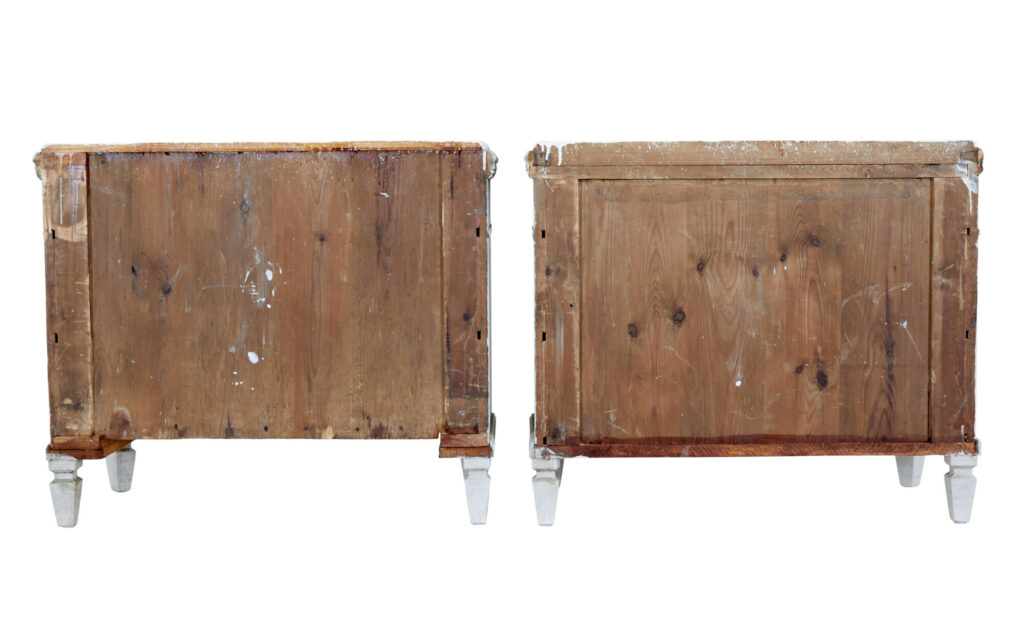 PAIR OF 19TH CENTURY SWEDISH PAINTED FAUX MARBLE TOP CHEST OF DRAWERS ...