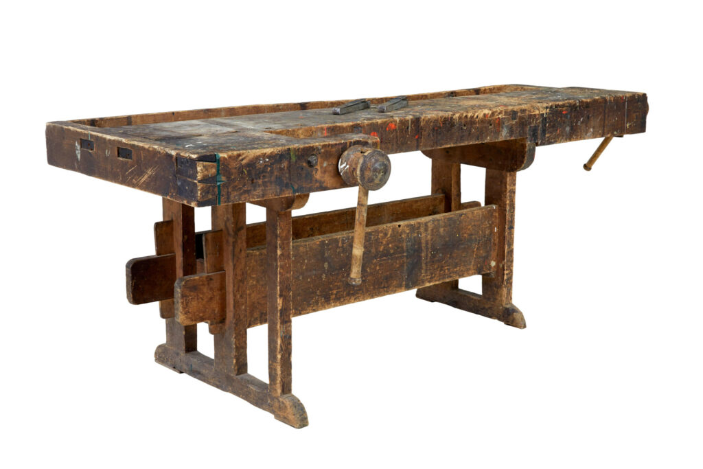 19TH CENTURY SCANDINAVIAN PINE WORKBENCH - Debenham Antiques